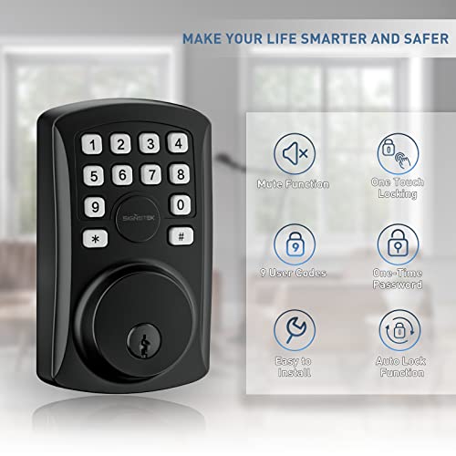 Signstek Keyless Entry Door Lock, Deadbolt Smart Lock, Electronic ...