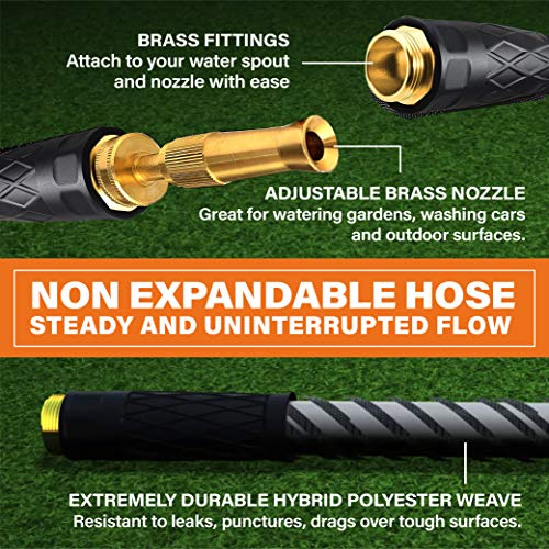 Bionic Flex PRO 50’ Garden Hose, Heavy Duty & Lightweight Weatherproof ...