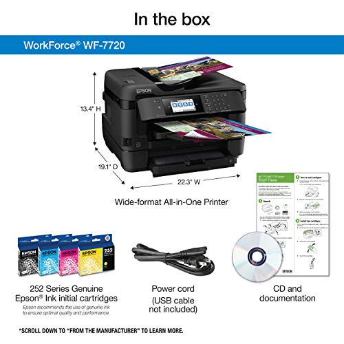 Epson WorkForce WF-7720 Wireless Wide-format Color Inkjet Printer with ...