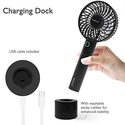 Geek Aire 2600mA Power Bank Fan, Rechargeable Mini Personal Handheld ...