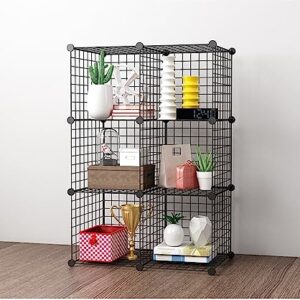 BASTUO Wire Cube Storage Cabinet, 6 Cubes DIY Metal Organizer ...