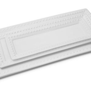 KOVOT Ceramic Rectangular Platter Set | 3 Piece Porcelain Platter Set Includes (1) Large, (1 ...