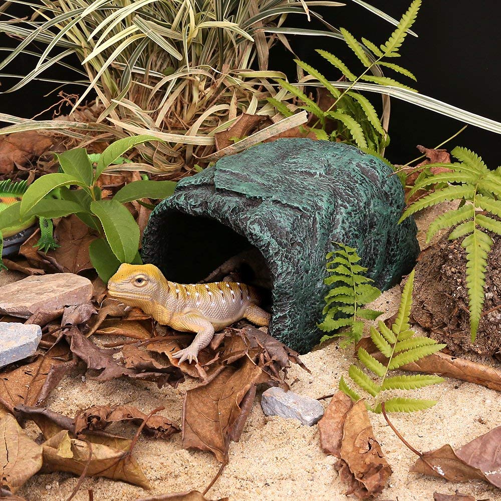 Reptile Rock Hide Cave Natural Hideout for Reptiles/Small Lizards ...