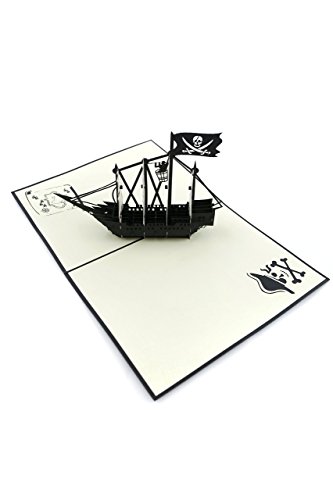 PopLife Black Pirate Ship Pop Up Card for All Occasions - Happy ...