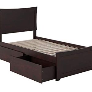 AFI Metro Twin Extra Long Platform Bed with Matching Footboard and ...