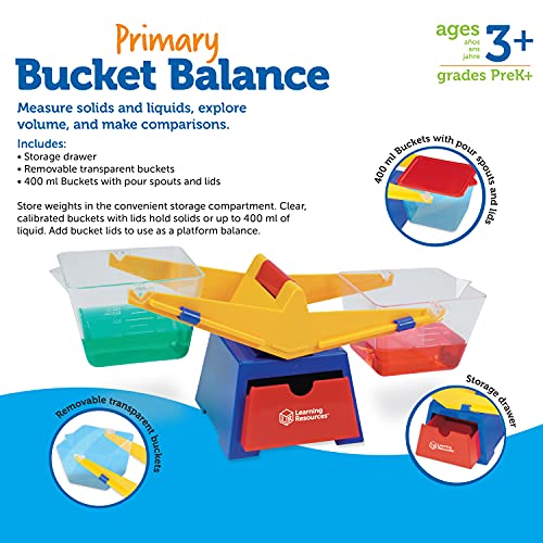 Learning Resources Primary Bucket Balance Teaching Scale - 1 Piece, Ages 3+, Math for ...