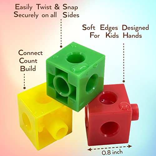 TOYLI 100 Piece Linking Cubes Set for Counting, Sorting, STEM ...