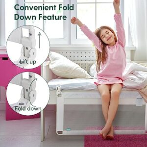 BABELIO Toddler Bed Rails, 39"-51" Extendable Baby Bed Guard Rail for ...