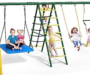 Swing Sets for Backyard, Osoeri 6 in 1 Swing Set, 440 lbs Heavy-Duty ...