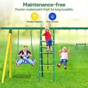 Swing Sets for Backyard, Osoeri 6 in 1 Swing Set, 440 lbs Heavy-Duty ...