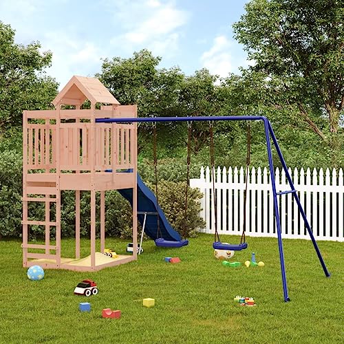 Loibinfen Outdoor Playset Solid Wood Douglas, Garden Play Set with 1 ...