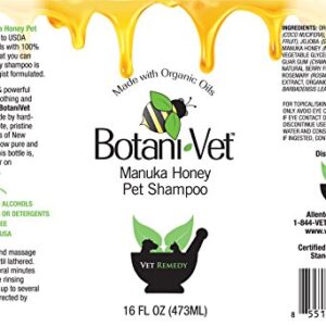 BotaniVet Certified Organic Manuka Honey Pet Shampoo 16 Oz - 100% ...
