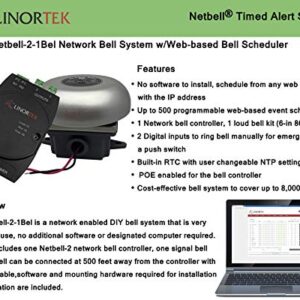 Netbell-2-1Bel TCP/IP Loud Automatic School | Office Break Time Alarm Bell System with ...
