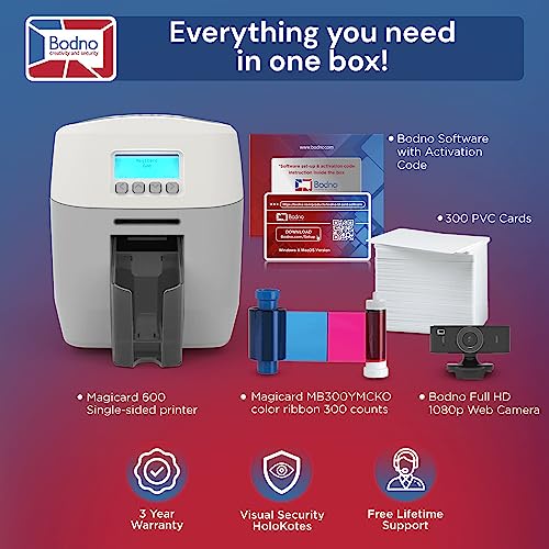 Bodno Magicard 600 Single Sided ID Card Printer & Complete Supplies ...