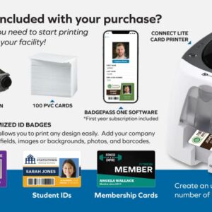 BadgePass ConnectLITE ID Card Printer & Supply Bundle ONE Cloud Photo ...