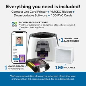 BadgePass ConnectLITE ID Card Printer & Supply Bundle ONE Cloud Photo ...