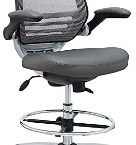 Modway EEI-211 Edge Drafting Chair - Reception Desk Chair - Flip-Up Arm ...