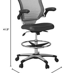 Modway EEI-211 Edge Drafting Chair - Reception Desk Chair - Flip-Up Arm ...