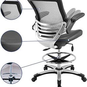 Modway EEI-211 Edge Drafting Chair - Reception Desk Chair - Flip-Up Arm ...