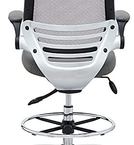 Modway EEI-211 Edge Drafting Chair - Reception Desk Chair - Flip-Up Arm ...