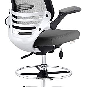 Modway EEI-211 Edge Drafting Chair - Reception Desk Chair - Flip-Up Arm ...