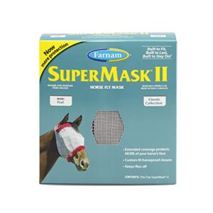 SuperMask II Fly Mask Without Ears for Foals, Full Face Coverage and ...