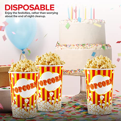 64 Oz Popcorn Buckets, Disposable Popcorn Containers (25 Count), Large ...