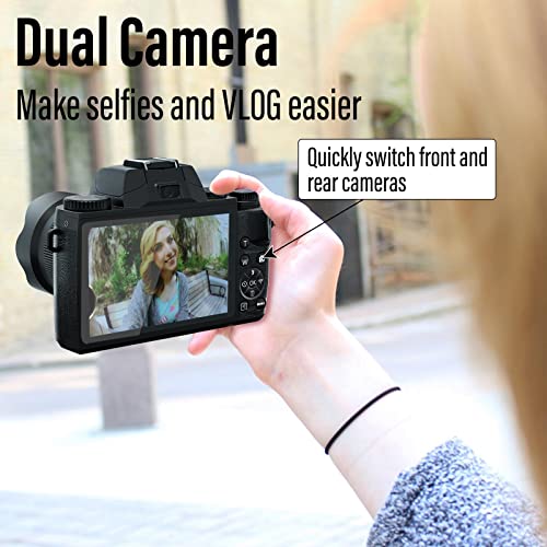 VJIANGER Digital Camera 4K Vlogging Camera 64MP Mirrorless Cameras for ...