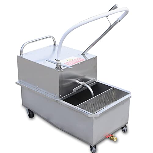 55L Commercial Portable Fryer Oil Filter Cart Machine 110V 550W Cooking ...