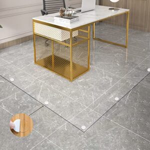 MM MELISEN Glass Floor Mat for Office Chair, Transparent Plastic Non ...