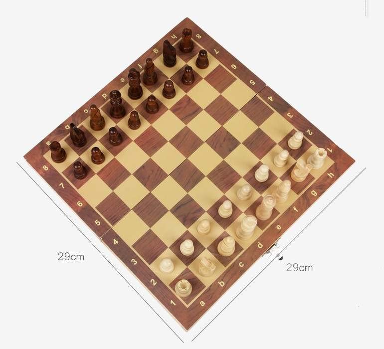 Multipurpose 11.8" Magnetic Wooden Folding Chess Set, Game Board ...