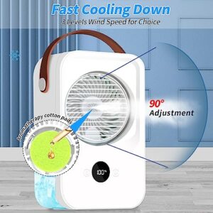 Evaporative Portable Air Conditioner with Touch Screen Remote Control, 650ML Water Tank, Display ...