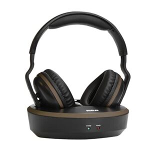 RCA Wireless Over-Ear Rechargeable Stereo Headphones, Transmits Audio ...