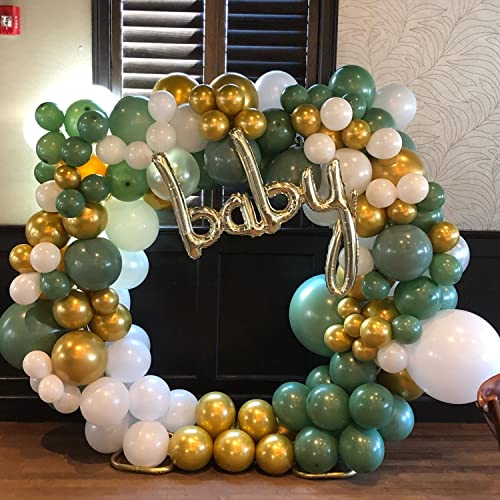 RHGBINLI Sage Green Gold Balloon Garland Kit 90pcs 18Inch 12Inch 10Inch 5Inch with Olive Green ...