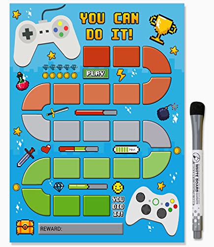 Video Game Magnetic Dry Erase Chore Chart for Kids, Video Game Task ...