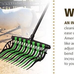 Noble Equestrian Adjustable Wave Fork for Muck, Manure, & Heavy Duty ...