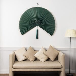 KOLWOVEN Rustic Fan - Bedroom Wall Decor Above Bed -Giant Bamboo Fan ...