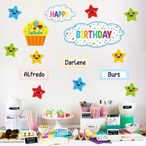 64 Pcs Happy Birthday Bulletin Board Set Bright Cupcake Cut-Outs for ...