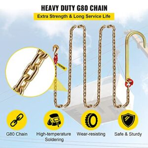 VEVOR J Hook Chain, 5/16 in x 10 ft Tow Chain Bridle, Grade 80 J Hook ...