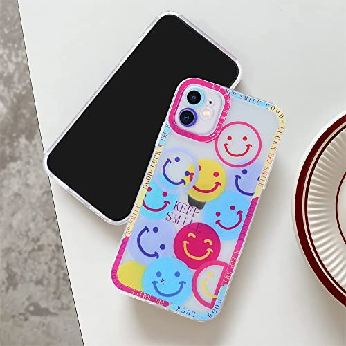 Yebowe [3 in 1] Cute Smiley Face Case for iPhone 11 with Screen Protector+ Beaded Phone Charm ...