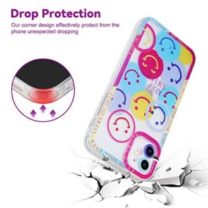 Yebowe [3 in 1] Cute Smiley Face Case for iPhone 11 with Screen Protector+ Beaded Phone Charm ...