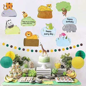 45 Pcs Jungle Animal Cutouts Name Tags Safari Friend Animal Cutouts for ...