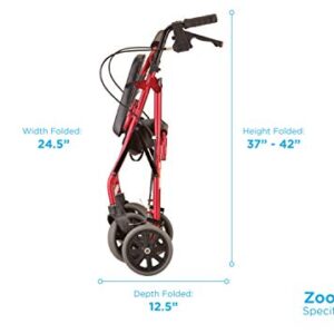 NOVA Zoom Rollator Walker with 22” Seat Height, Rolling Walker with ...