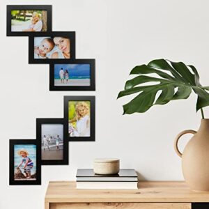 EXCELLO GLOBAL PRODUCTS Diagonal Collage Frame Holds Three 4x6 Photos ...