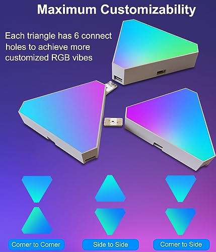 Triangle LED Light Panels, Triangle Lights with 6 Connection Ports ...