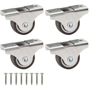 Waziaqoc 1 Inch Small Caster Wheels, Heavy Duty Rigid Non-Swivel ...