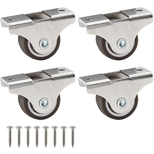 Waziaqoc 1 Inch Small Caster Wheels, Heavy Duty Rigid Non-Swivel ...