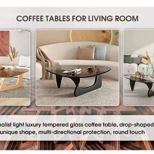 loktch Triangle Glass Coffee Table Mid-Century Modern Coffee Table ...
