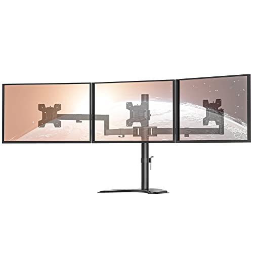 WALI Free Standing Triple LCD Monitor Fully Adjustable Desk Mount Fits ...
