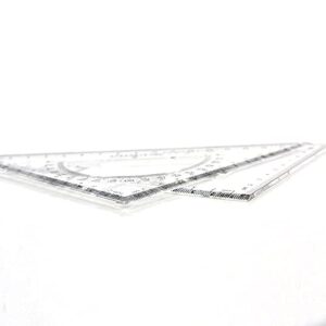 Pack of 2 Transparent Triangle Plastic Ruler Scale Set Square:30/60 Degree & 45/90 Degree Angle ...